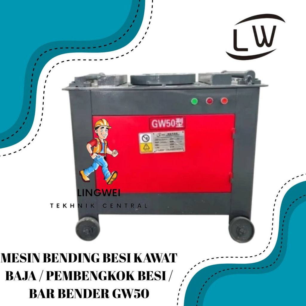 Jual MESIN BENDING BESI KAWAT BAJA / PEMBENGKOK BESI / BAR BENDER GW50 ...