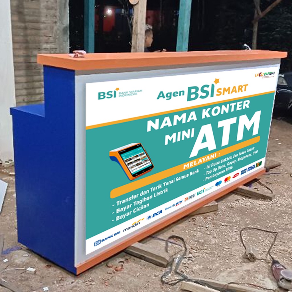 Jual STIKER VINYL MEJA KASIR BSI ( CUSTOM NAMA KONTER ) | Shopee Indonesia