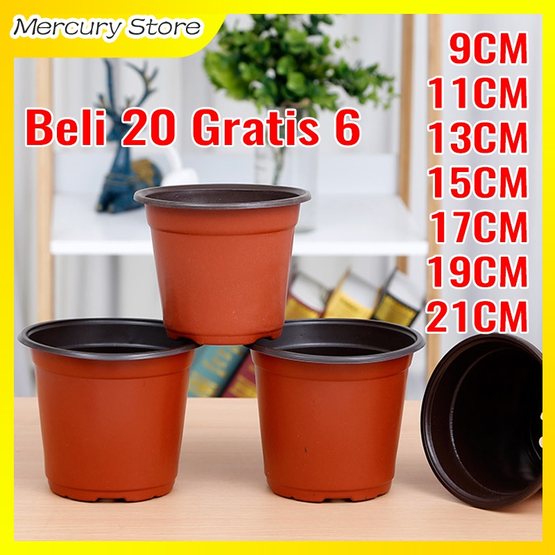 Jual [Beli 20 Gratis 6] Pot Bibit Pot Bunga Plastik Tanam Pot ...