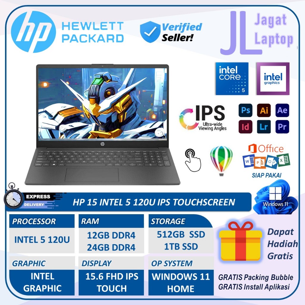 Jual Laptop Touchscreen HP 15 Intel 5 120U 24GB 1TB ssd 15.6 Full HD ...