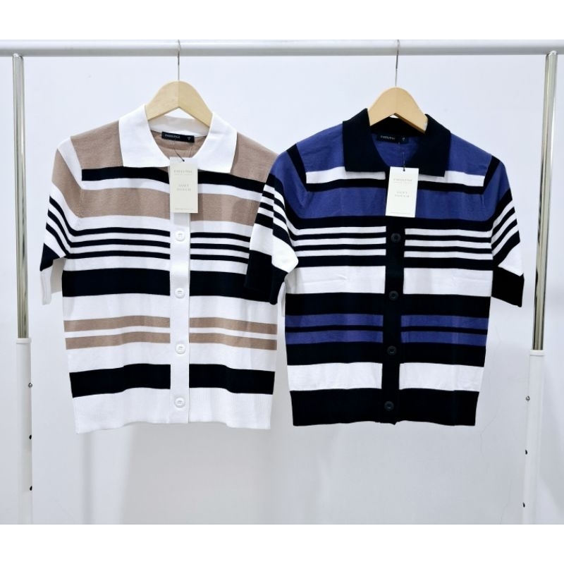Jual EXECUTIVE BAJU ATASAN WANITA LENGAN PENDEK TEXTURE KNIT | Shopee ...