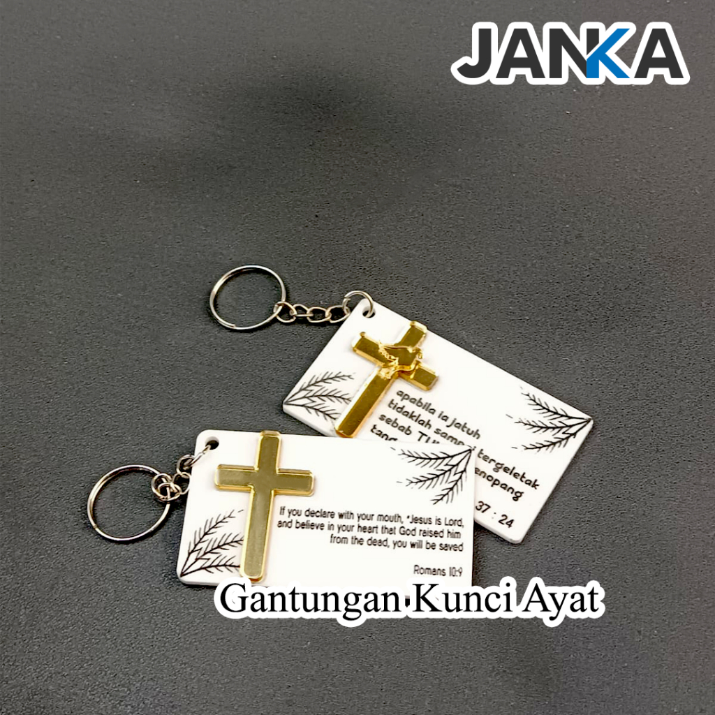 Jual JANKA Gantungan Kunci Ayat Emas Alkitab Akrilik Tebal 2mm Custom ...