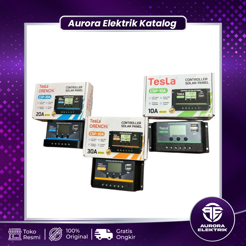 Jual Solar Charge Controller / Panel Surya LCD Display TESLA | Shopee ...