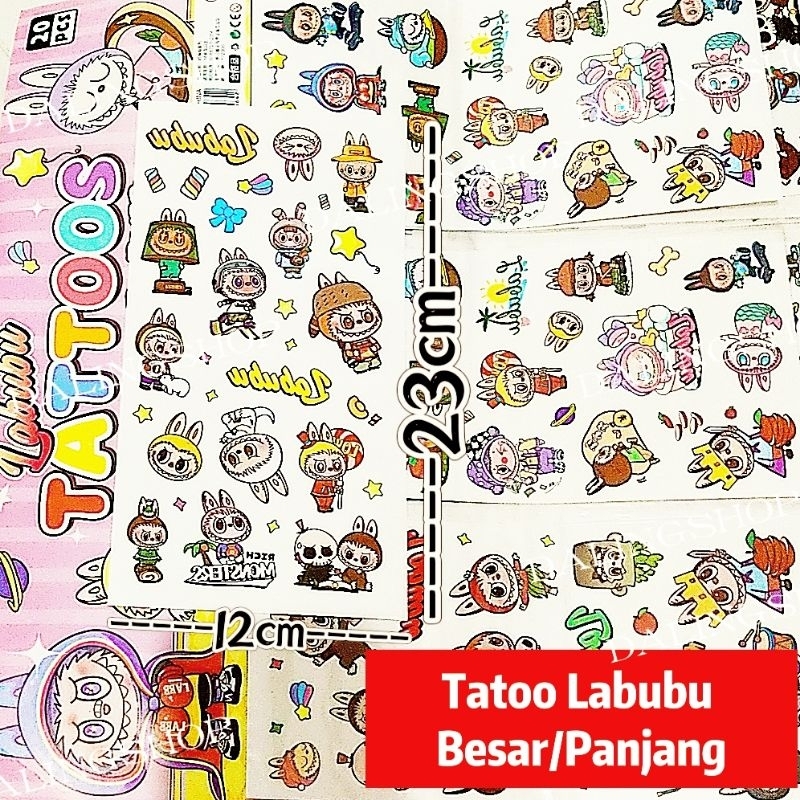 Jual Sticker Tatoo Labubu Temporer Anak dan Dewasa Labubu Stiker Tato ...