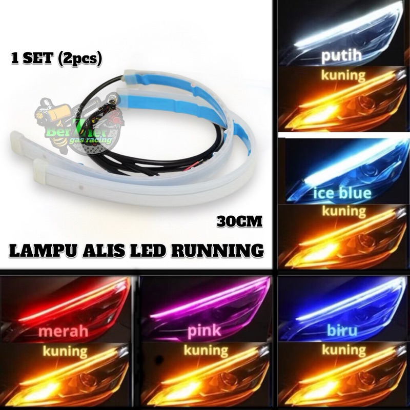 Jual Lampu Alis LED DRL 30cm Lampu Running Turning Led Headlamp Mobil Lampu Sein 1 SET 2 PCS ...