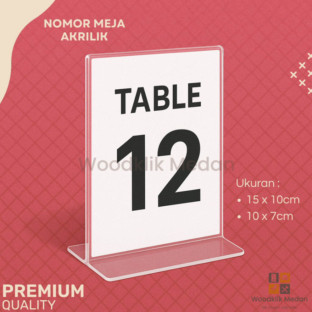 Jual Standing Acrylic Holder/ Display Nomor Meja Akrilik/ Nomor Meja ...