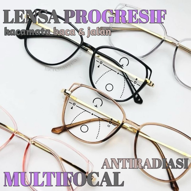 Jual Kacamata Progresif Baca dan Jalan Cat Eye-Kacamata Multifocal ...