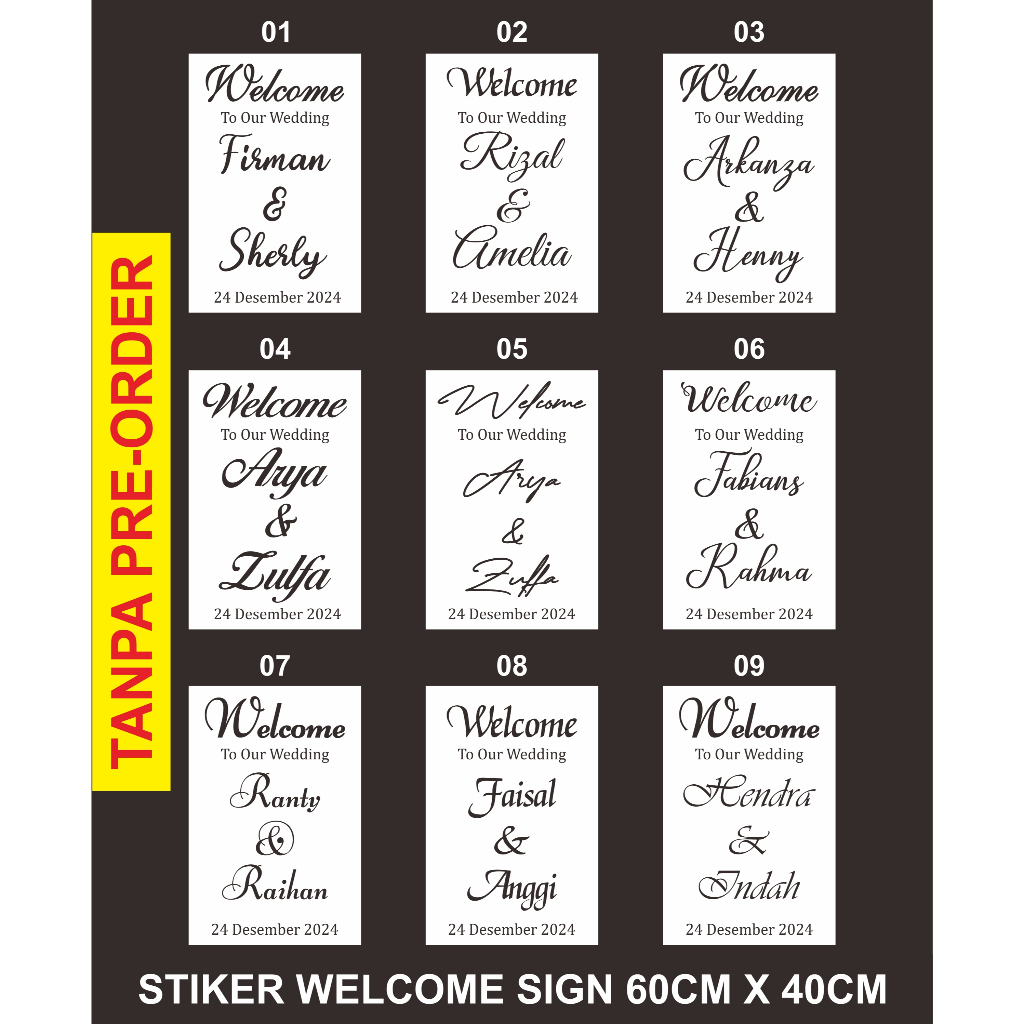 Jual Stiker Custom Welcome Sign 60cmx40cm Cutting Sticker Akrilik ...
