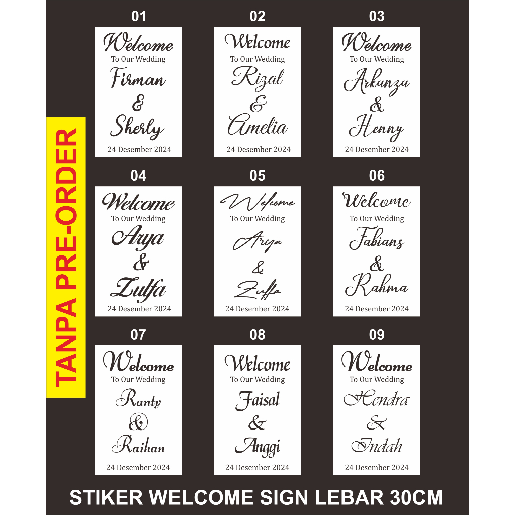 Jual Stiker Welcome Sign Lebar Kaca 30cm Cutting Sticker Akrilik Wooden ...