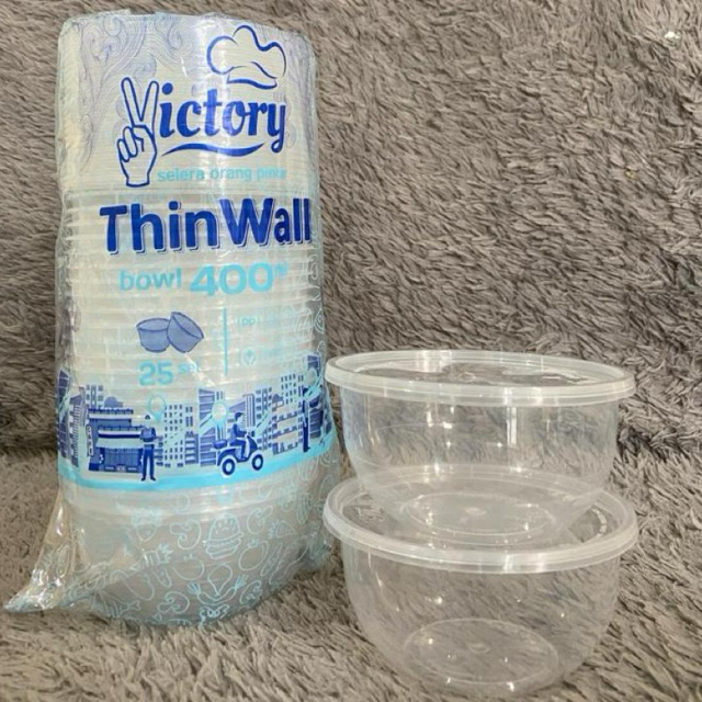 Jual Victory Thinwall Bulat 400ML (25) Mangkuk Plastik Cup Pudding ...