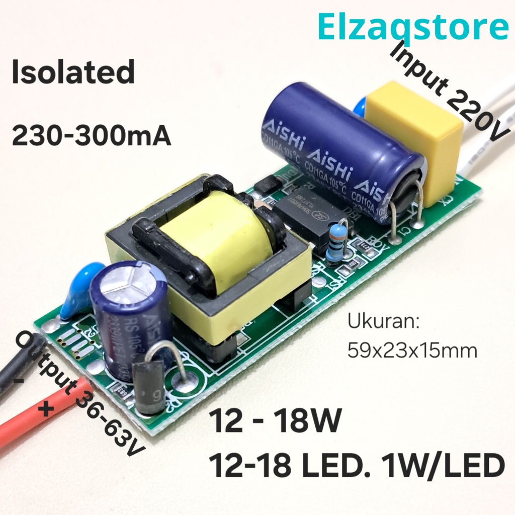 Jual LED Driver Isolated AC to DC 12W - 18W Seri 12-18 LED HPL 230 ...