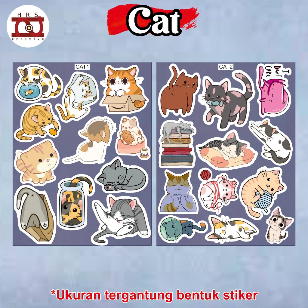 Jual Sticker Aesthetic Kucing / Cat Pack ( scrapbook, coverbook, tumblr ...