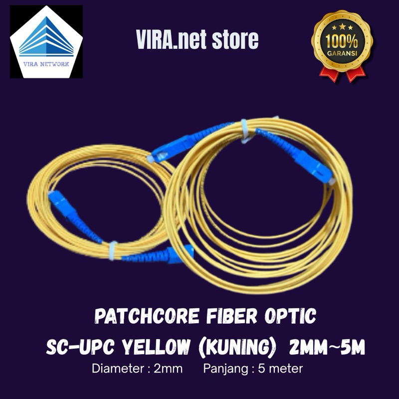 Jual Patchcore Fiber Optic Sc-Upc Kuning 2.0mm [5meter] - Patchcore ...