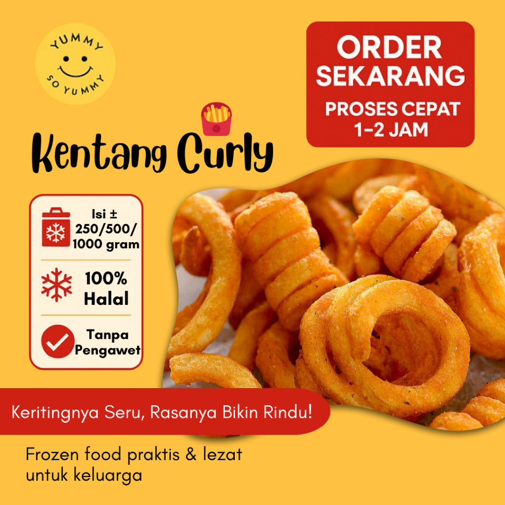 Jual Kentang Curly Keriting Twister Makanan Beku Kentang Goreng Frozen ...