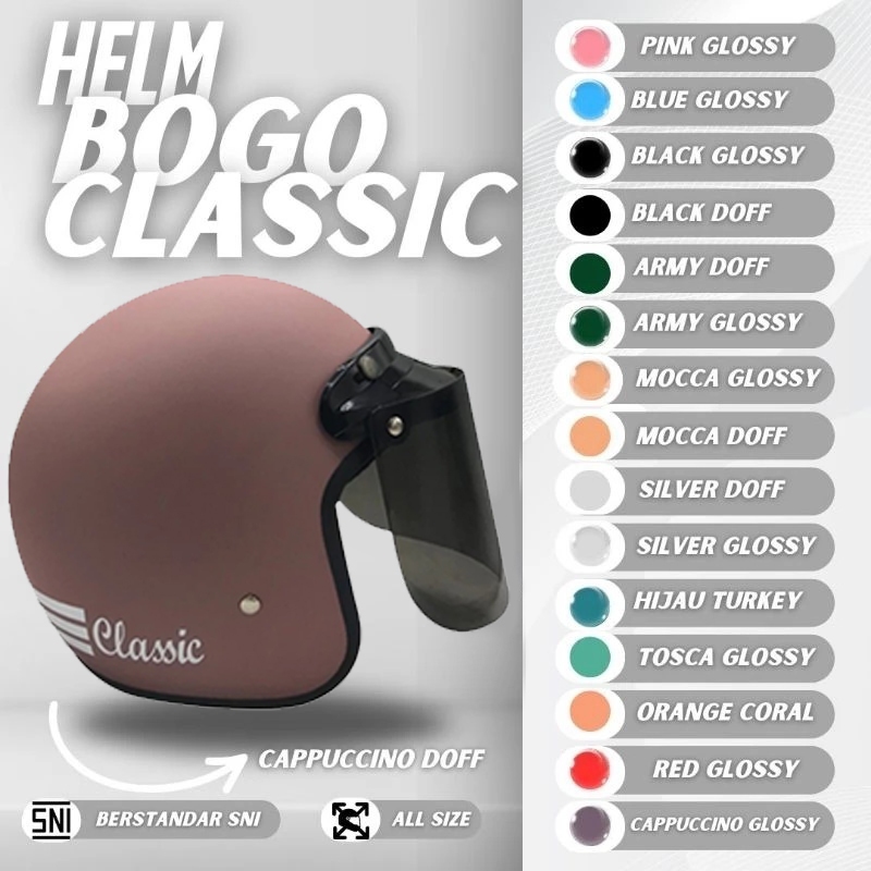 Jual King Helmet 279 - Helm Bogo Classic Dewasa SNI Helmet Motor Klasik ...