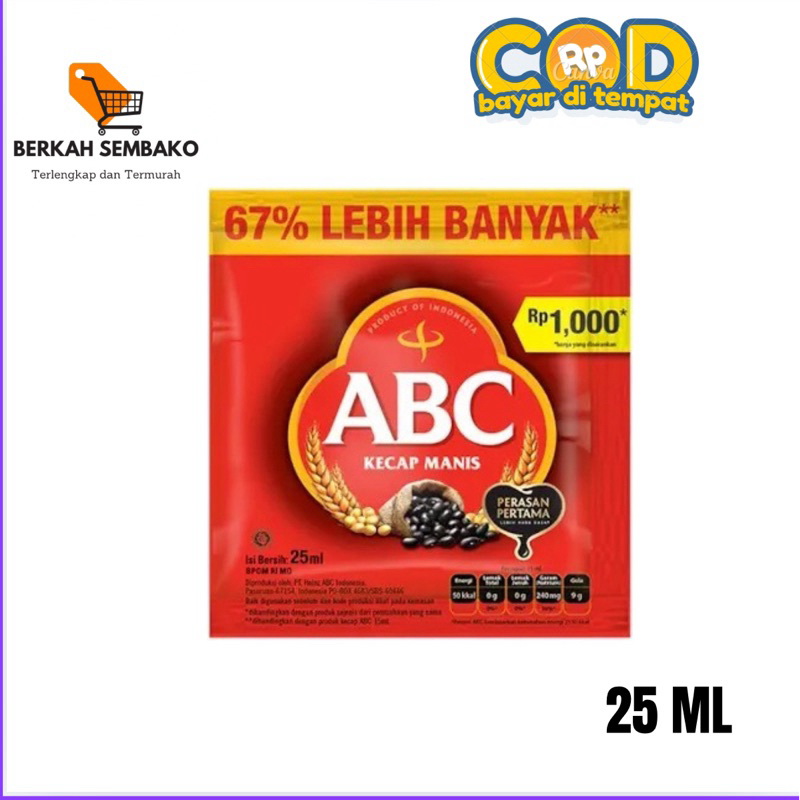 Jual ABC kecap manis kemasan sachet - 25 ml | Shopee Indonesia