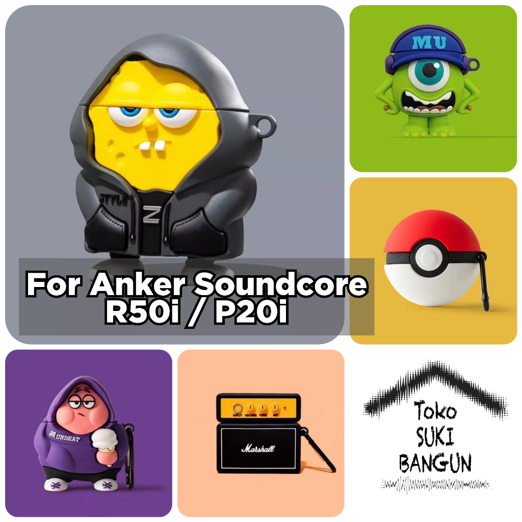 Jual Case Anker Soundcore R50i / P20i TWS CUTE CARTOON Silicone Cover ...