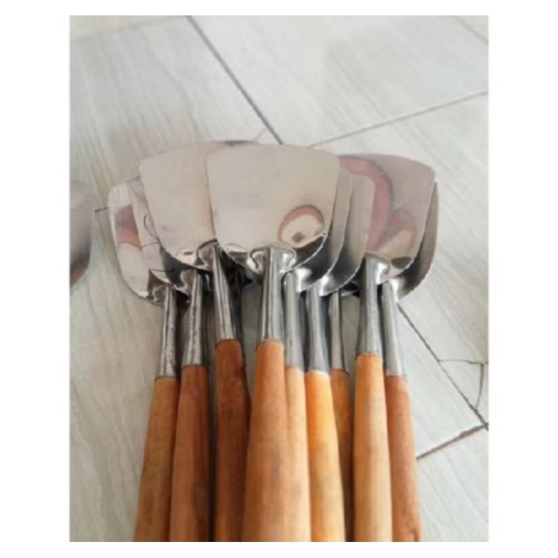 Jual SPATULA STAINLESS GAGANG KAYU BESAR / SUTIL GAGANG KAYU JUMBO ...