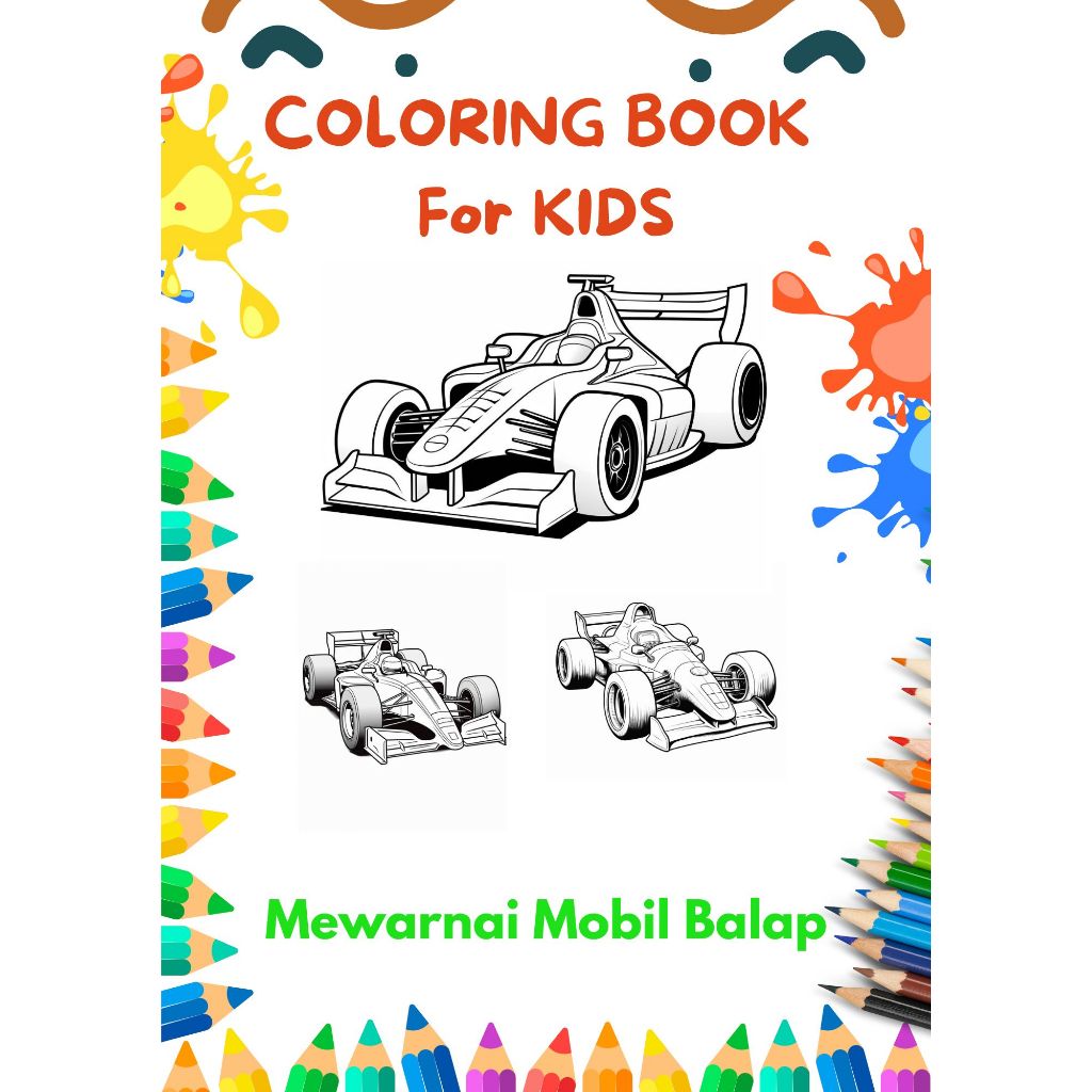 Jual Coloring Paper/ Mewarnai anak - anak 50 lembar ( gambar mobil ...
