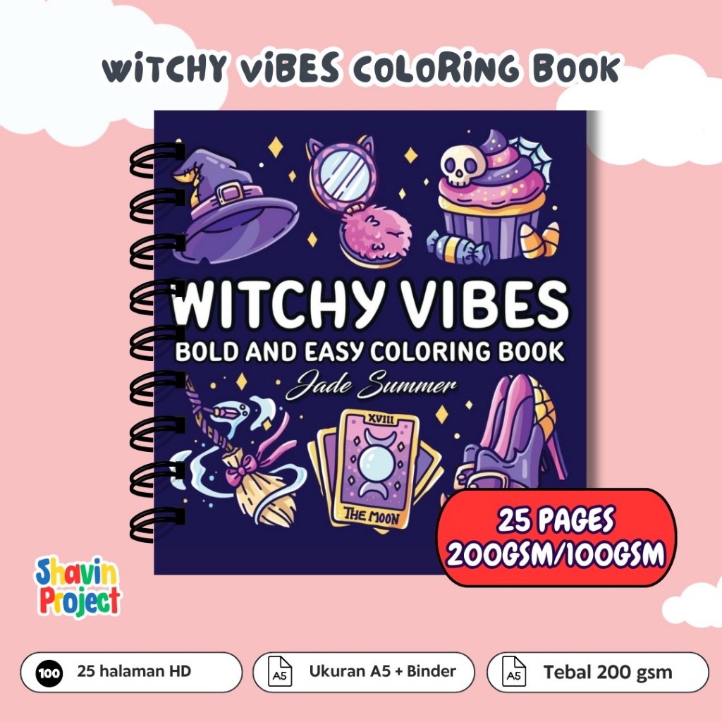 Jual Coloring book Witchy Vibes Bold and easy Coloring Pages 25 Halaman ...
