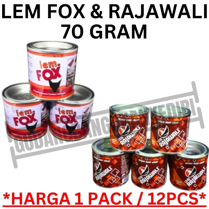 Jual [12PCS] lem fox rajawali kuning 70 gram 70gr lem sepatu kayu serbaguna 1 PACK 1PACK 12PCS 1 ...