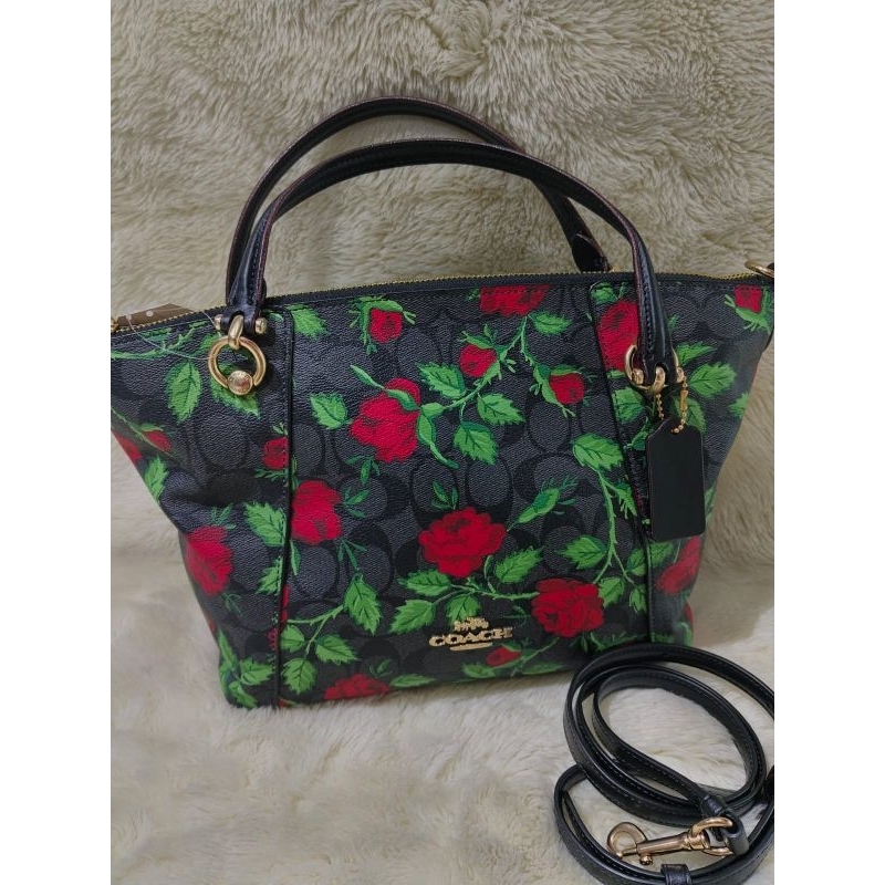 Jual COACH KACEY SATCHEL GRAPHITE /RED MULTI | Shopee Indonesia