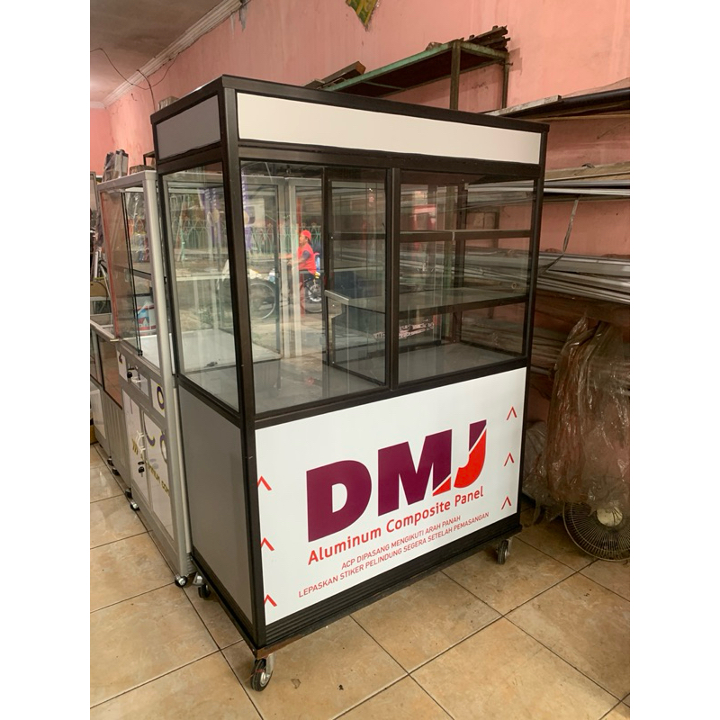 Jual bekas etalase / gerobak alumunium makanan 120cm | Shopee Indonesia