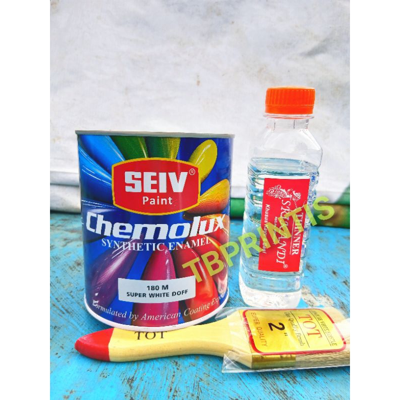 Jual Paket Hemat Cat Seiv 1kg / Thiner / Kuas 2" SEIV Chemolux Cat ...