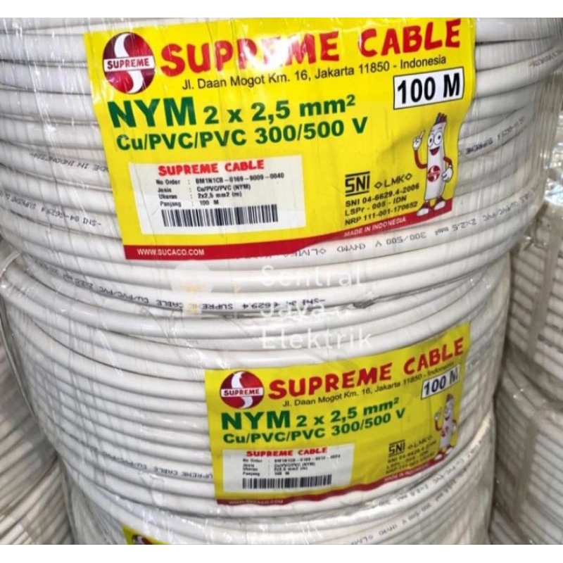 Jual Kabel Supreme NYM 2X2.5 @100M Kawat Tembaga Panjang 100 Meter/Roll | Shopee Indonesia