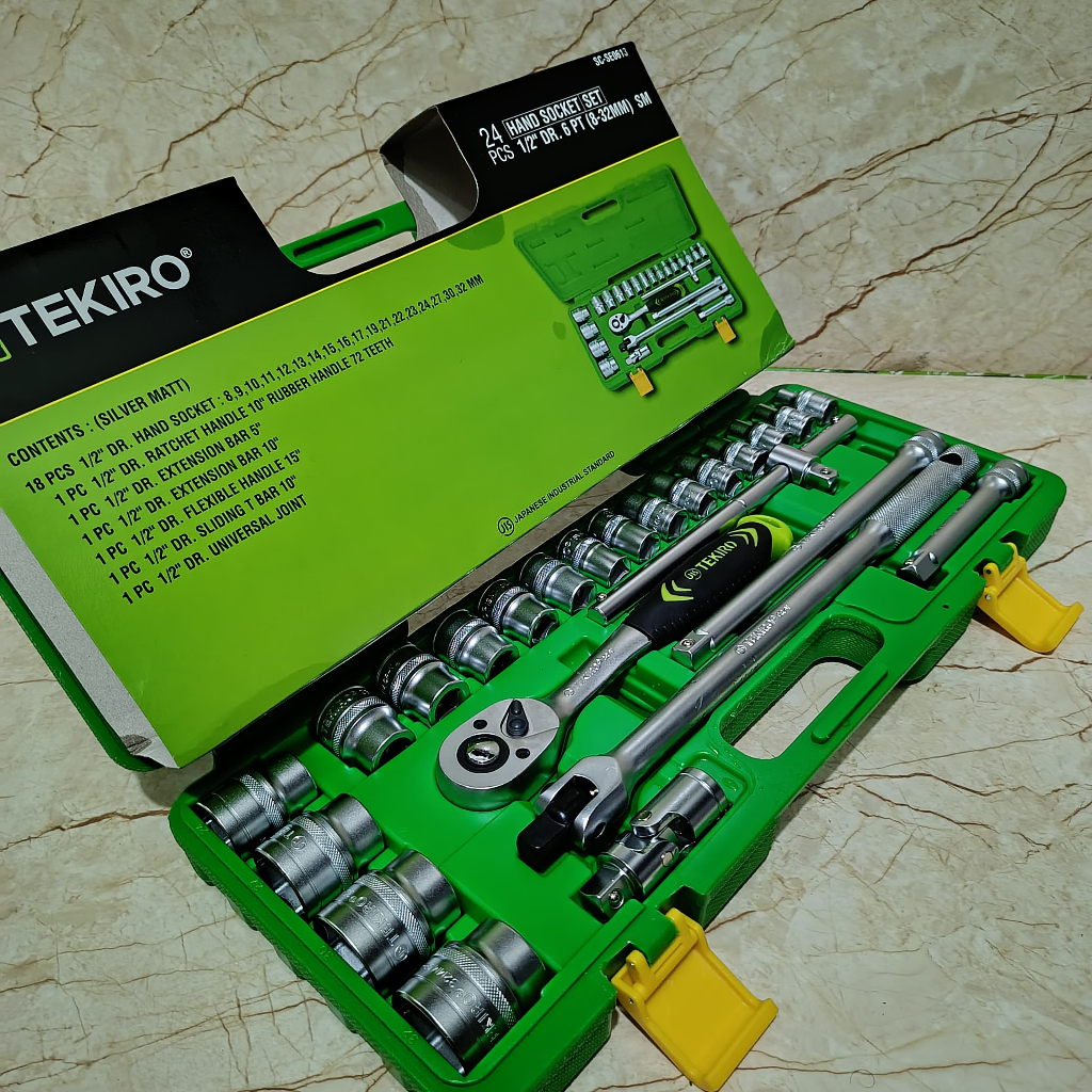 Jual TEKIRO Kunci Sok 24 Pcs Set 8 - 32 Mm Box Plastik 6Pt Tersedia Kunci Shock Full Set Tekiro ...