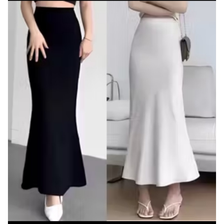 Jual Rok Span Mermaid Duyung Maxi Midi Wanita / Rok Slimfit Panjang ...