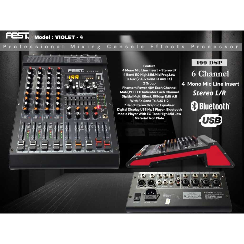 Jual MIXER AUDIO FEST VIOLET4 VIOLET 4 4 CHANNEL ORIGINAL | Shopee ...