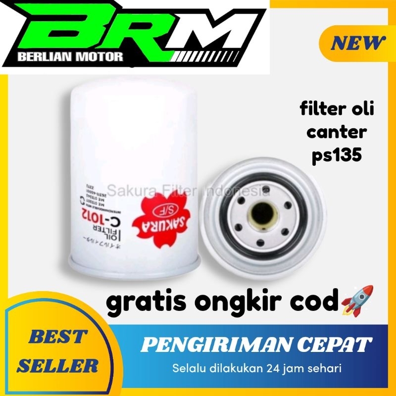 Jual FILTER OLI CANTER/PS125/PS110/PS135 SAKURA C1012 ORIGINAL | Shopee ...