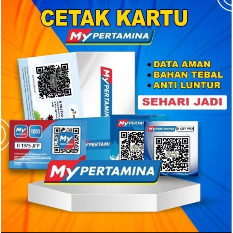 Jual Cetak Kartu Bar Code My Pertamina bahan PVC tebal sehari jadi | Shopee Indonesia