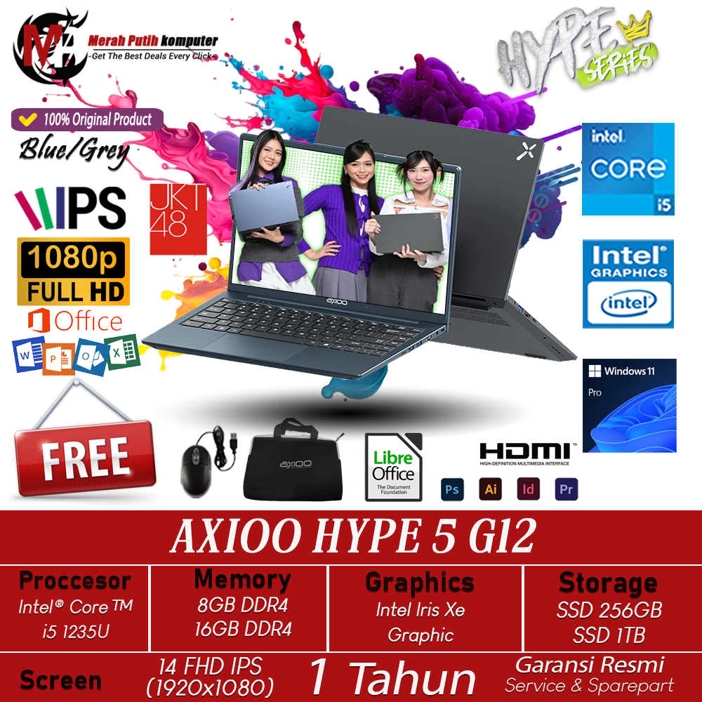 Jual PROMO Laptop AXIOO Mybook HYPE 5 Intel Core i5 1235U 16GB 512GB SSD 14 Inch Windows 11 Home ...
