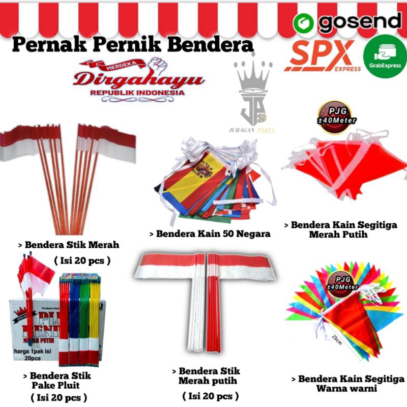 Jual (Harga murah) Bendera Merah Putih Agustusan, Dekorasi Agustusan ...
