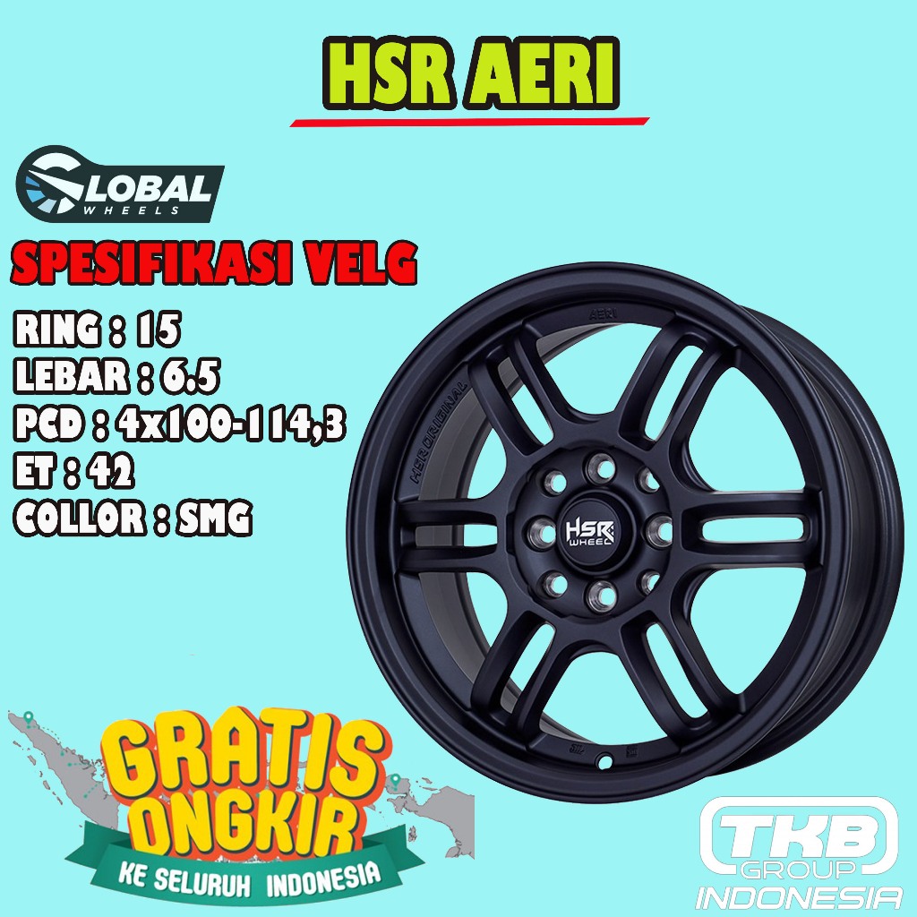 Jual Velg Mobil Racing HSR Aeri Ring 15 Buat Brio, Jazz, Avanza, Xenia, Kijang, Yaris Dll ...