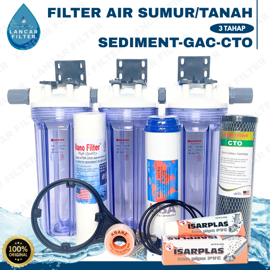 Jual Paket Filter Air 3 Tahap 10" SGC / Paket Housing Filter Air 3 Step ...