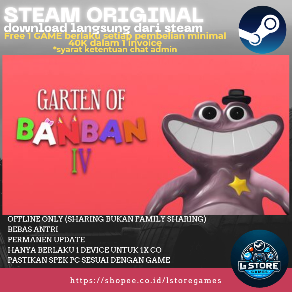 Jual Garten of Banban 4 Game PC Sharing Original Offline | Shopee Indonesia