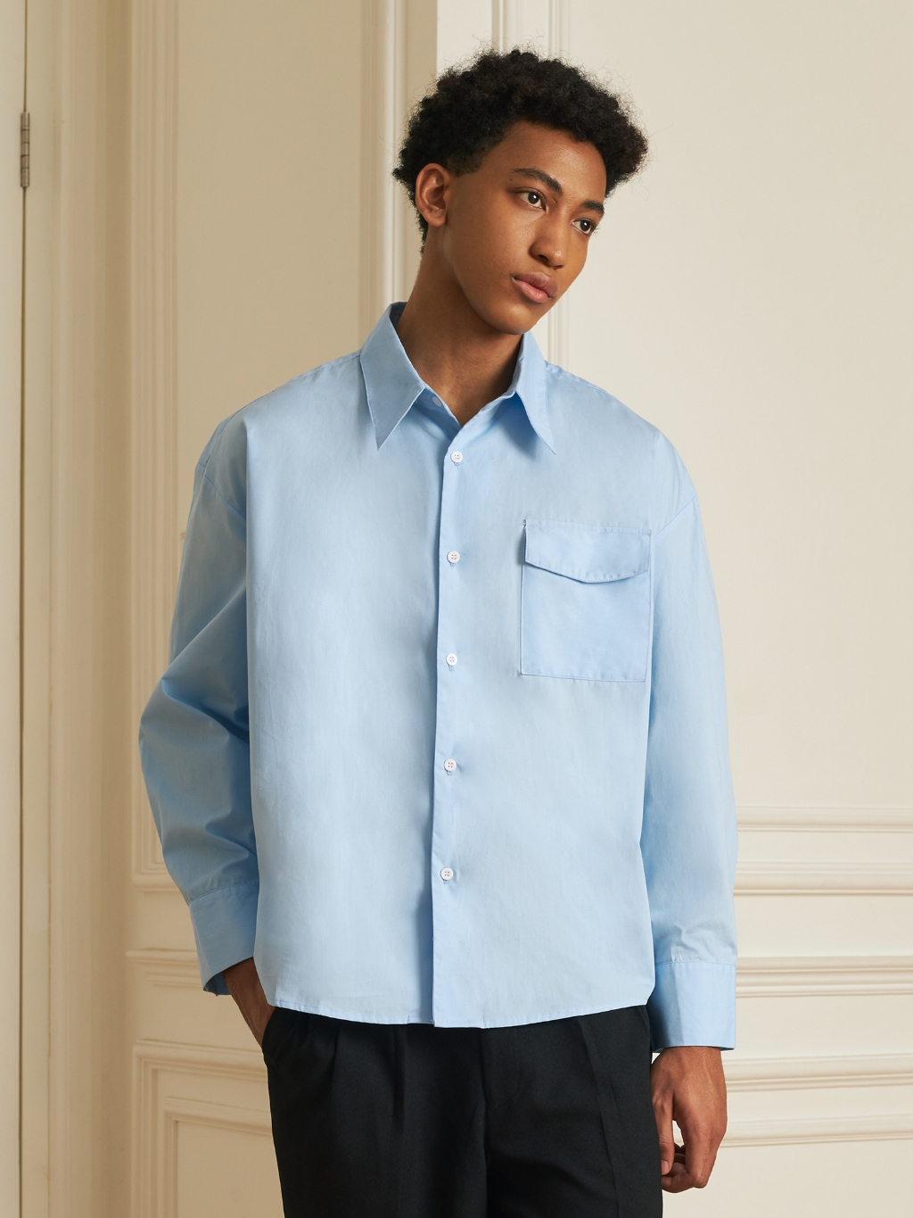 Jual Mayfair Blue Shirt - AISE HOMME | Shopee Indonesia