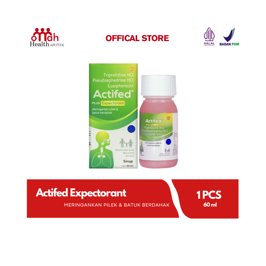 Jual Actifed Plus Expectorant Sirup 60 ml - Hijau | Shopee Indonesia