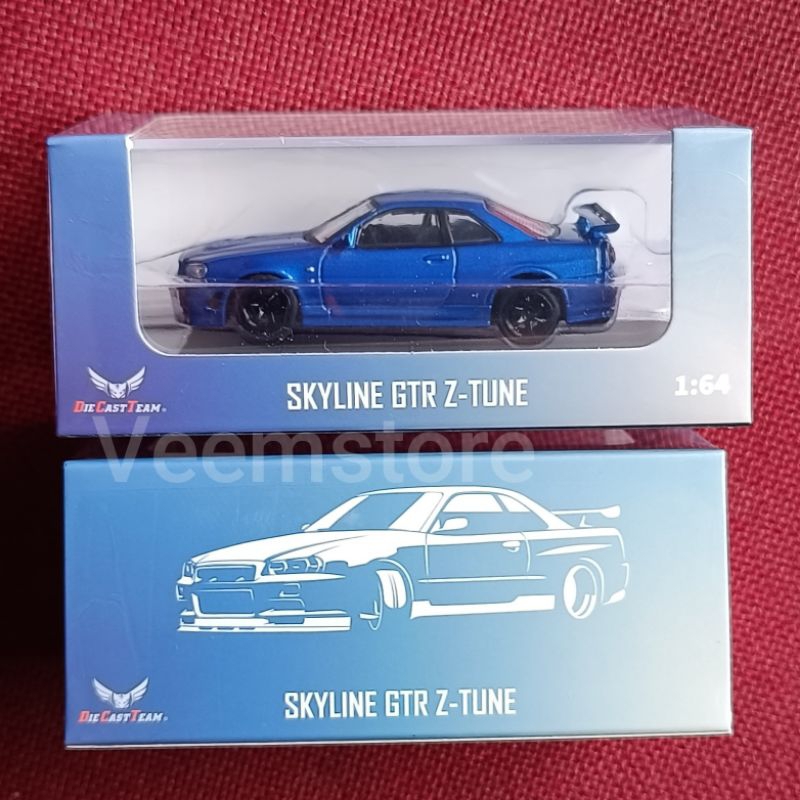 Jual Die Cast 1:64 Nissan Skyline GTR R34 Z-Tune Bayside Blue [DCT Top Art] | Shopee Indonesia