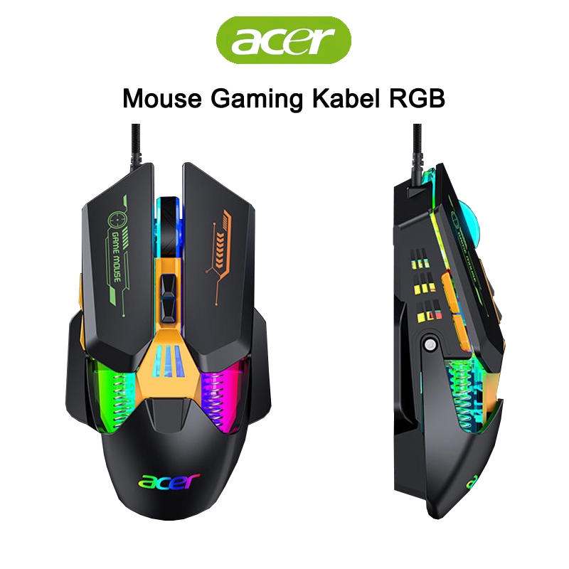 Jual Acer OMW212 Mouse Gaming Kabel RGB Dukungan Makro DPI 1200-7200 ...