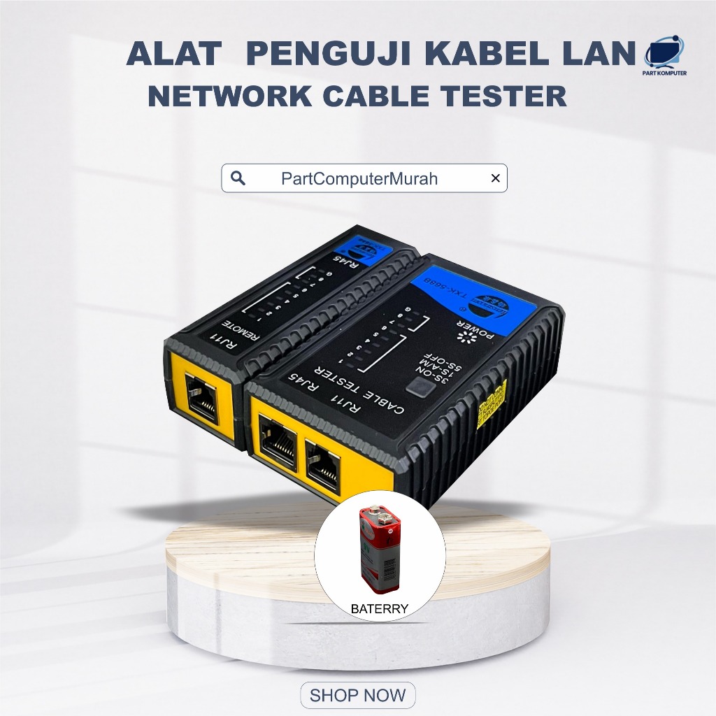 Jual LAN Cable Tester RJ45 RJ11 Baterai Alat Pendeteksi Sambungan Kabel ...