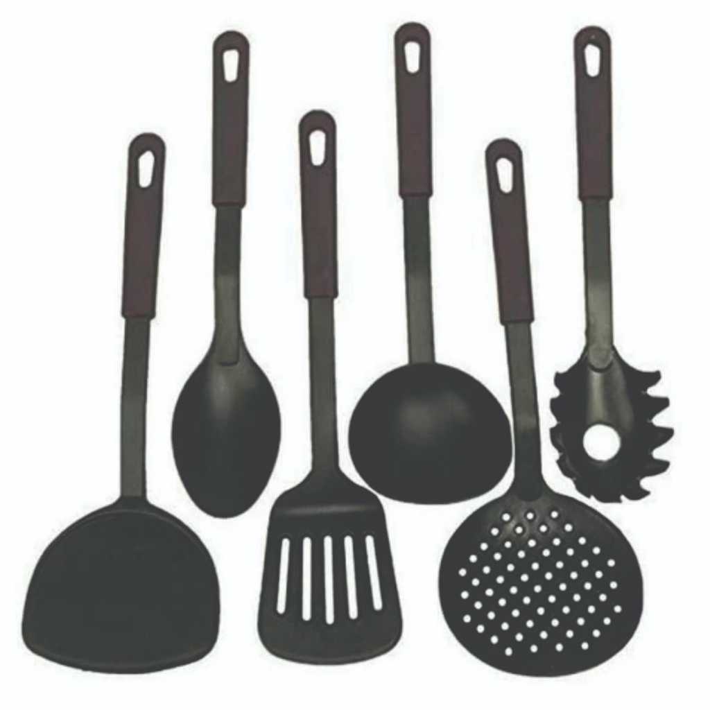 Jual Spatula Set 6IN1 Hitam / Alat Perlengkapan Masakan Dapur Serbaguna ...