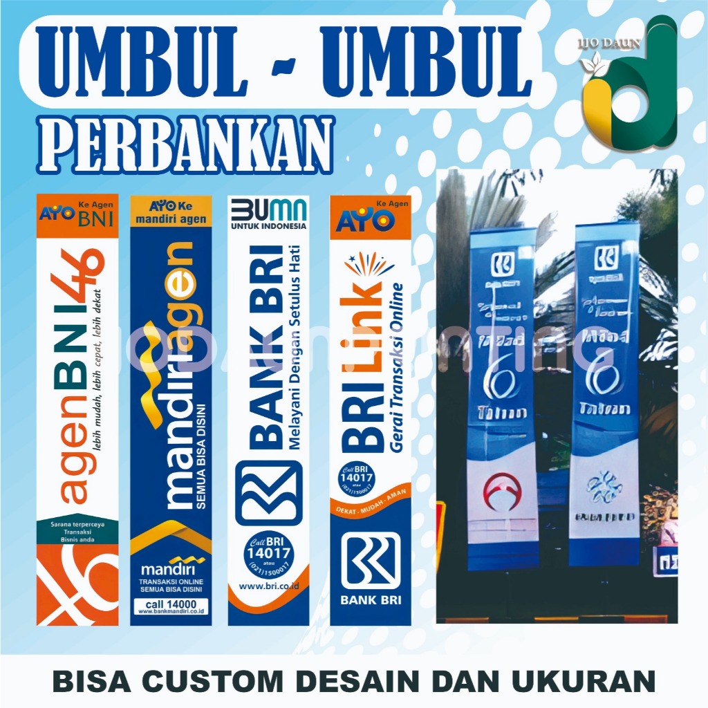 Jual custom spanduk umbul-umbul agen bank bri mandiri bni dll bebas ...