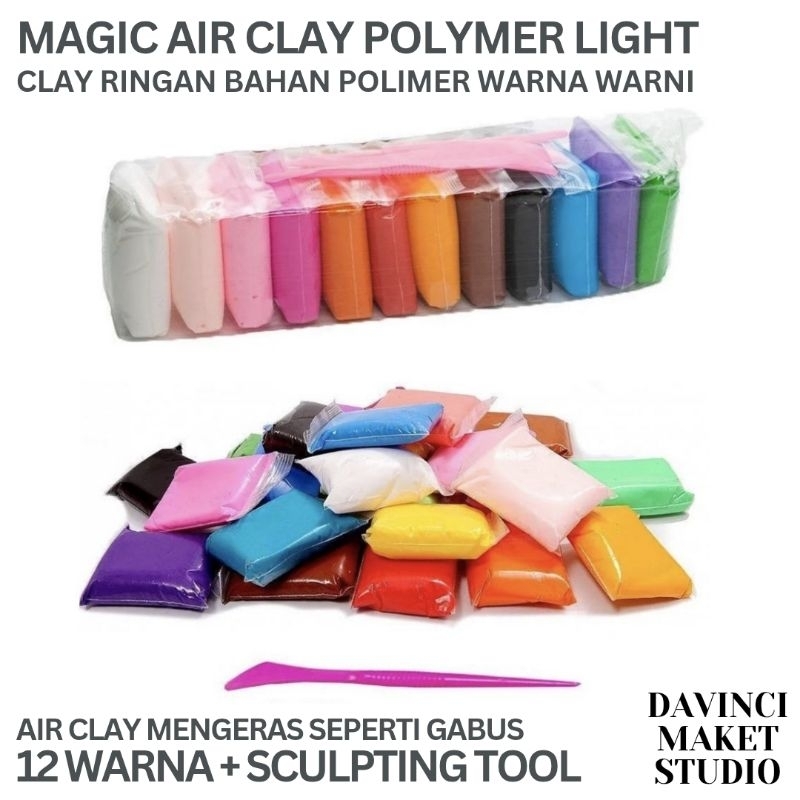 Jual Modeling Soft Magic Clay 12 Warna - Ultra Light Clay Polymer Aneka ...