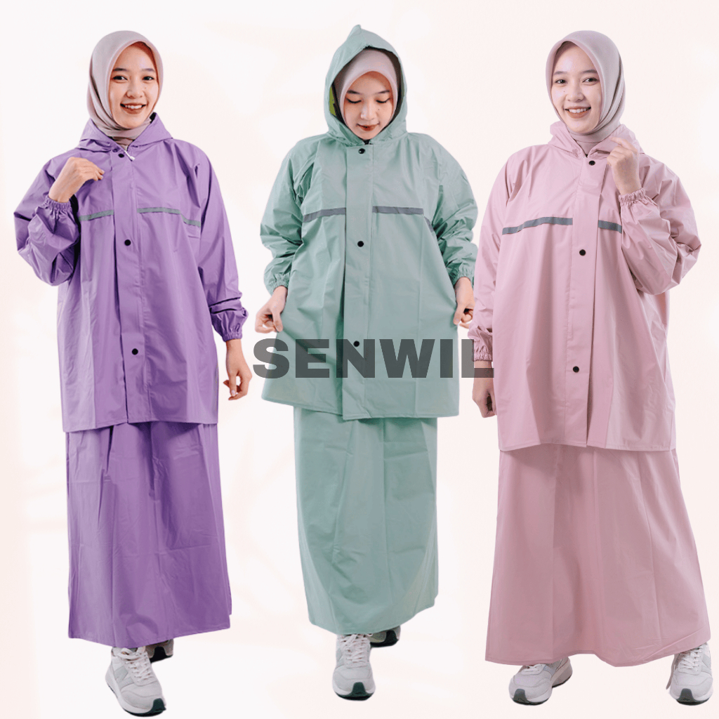 Jual Senwil Jas Hujan Setelan Baju Rok Wanita Dewasa Bahan PVC Premium ...