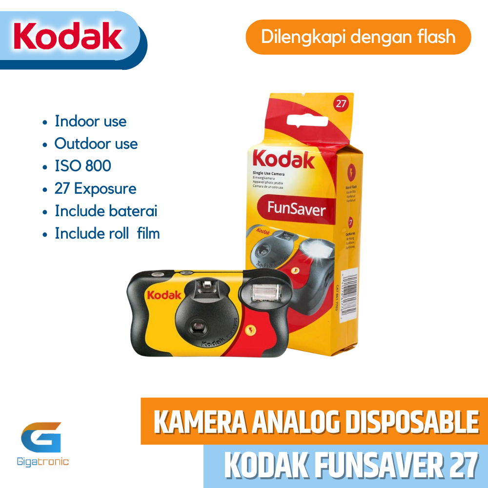 Jual Kodak Fun Saver Analog Disposable Camera ISO 800, 27 exp FunSaver ...