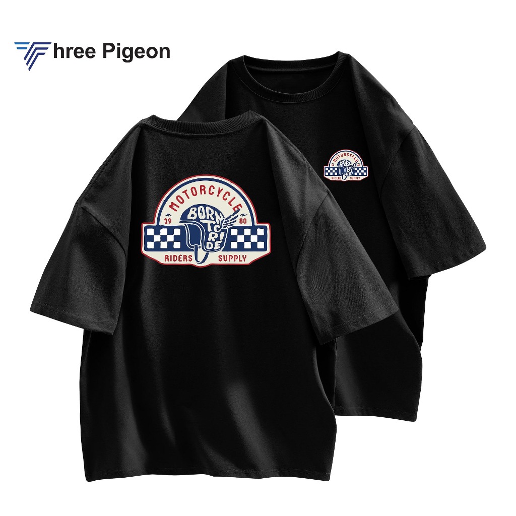 Jual Three Pigeon T-Shirt Born To Ride Motorcycle Baju Kaos Lengan Pendek Pria Wanita | Shopee ...
